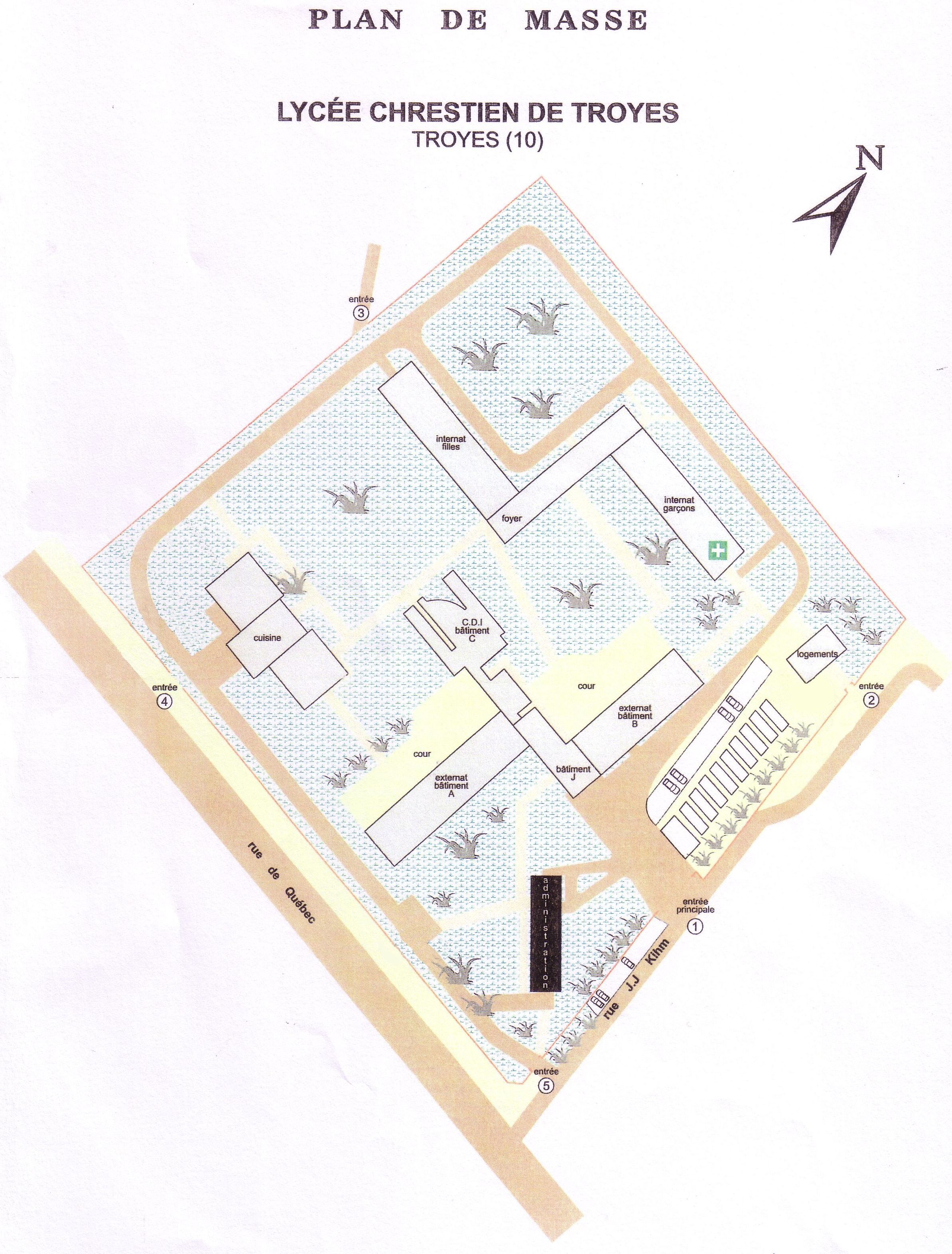 Plan d'accès au lycée - Lycée Chrestien de Troyes